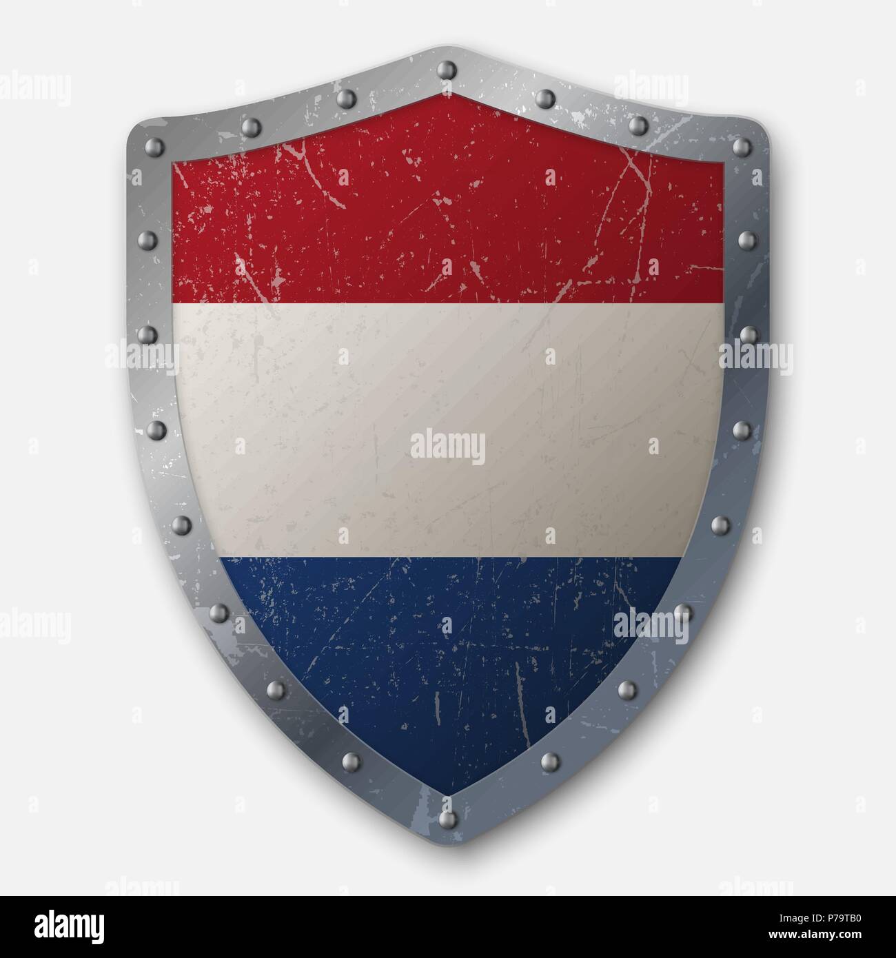 Old Shield with Flag of Netherlands. vector illustration Stock Vector ...
