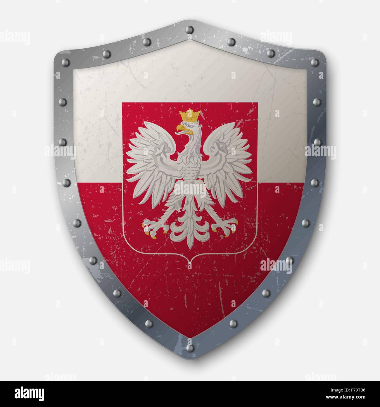 Medieval silver shield red banner Stock Vector Images - Alamy