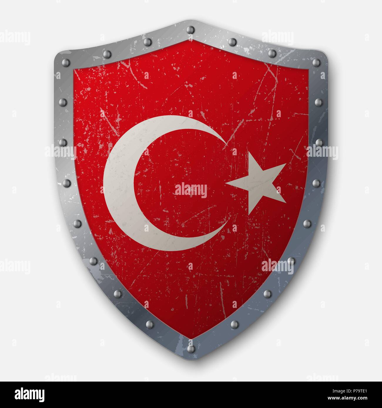 Turkey flag shield protection hi-res stock photography and images - Alamy