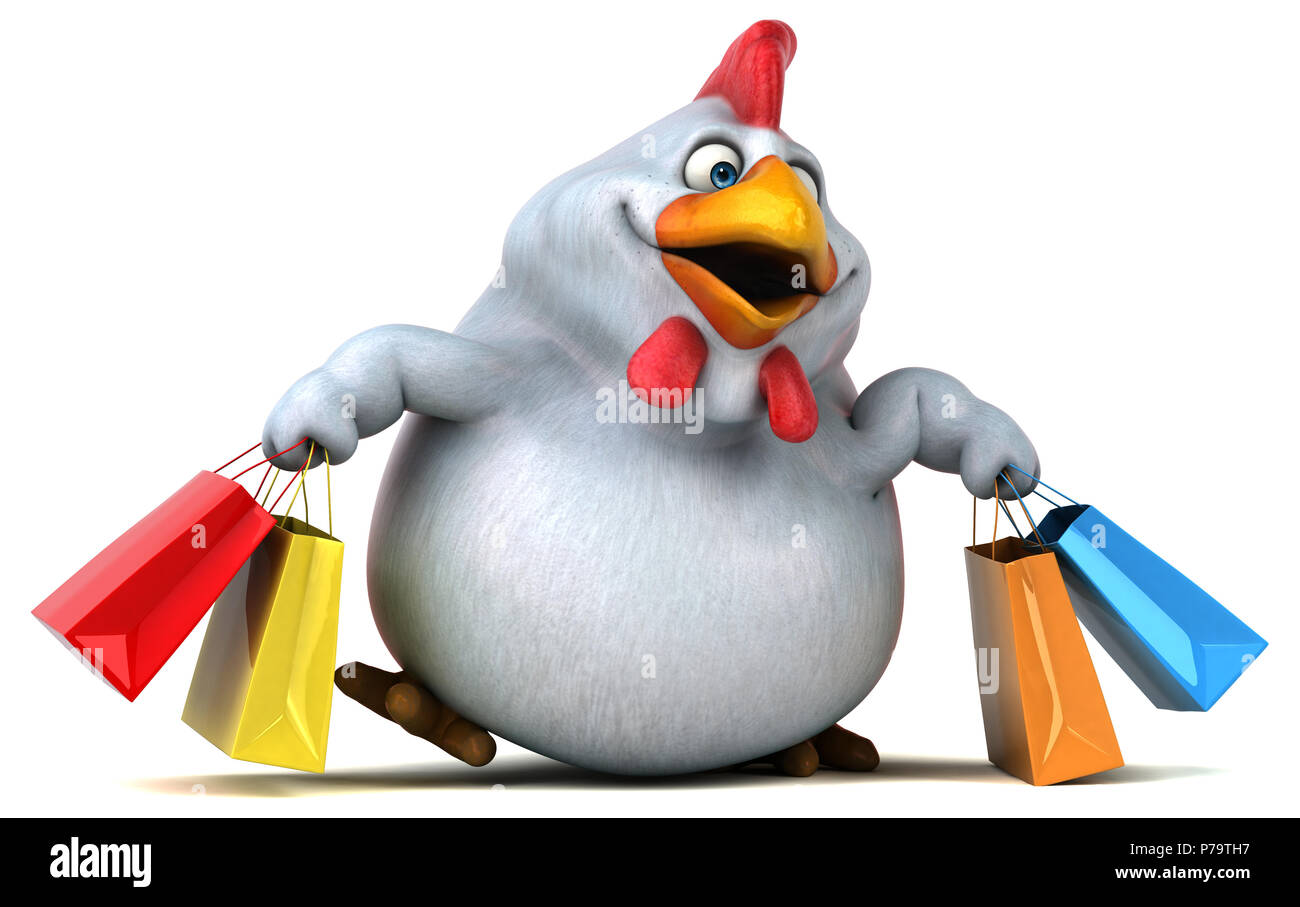 Fun chicken - 3D Illustration Stock Photo - Alamy