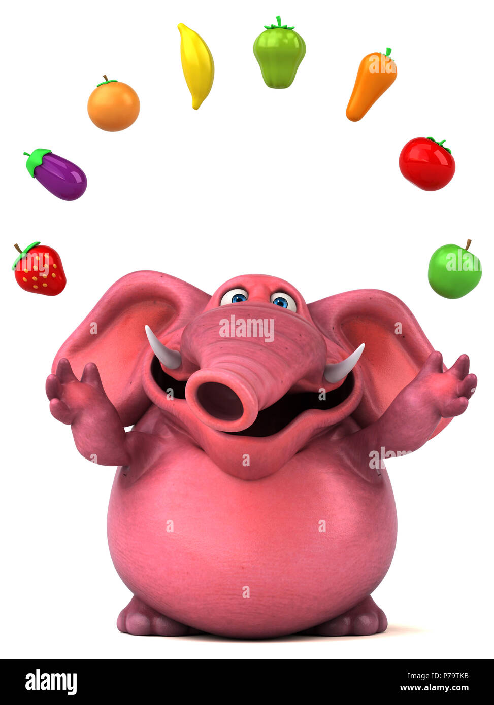 Pink elephant - 3D Illustration Stock Photo - Alamy