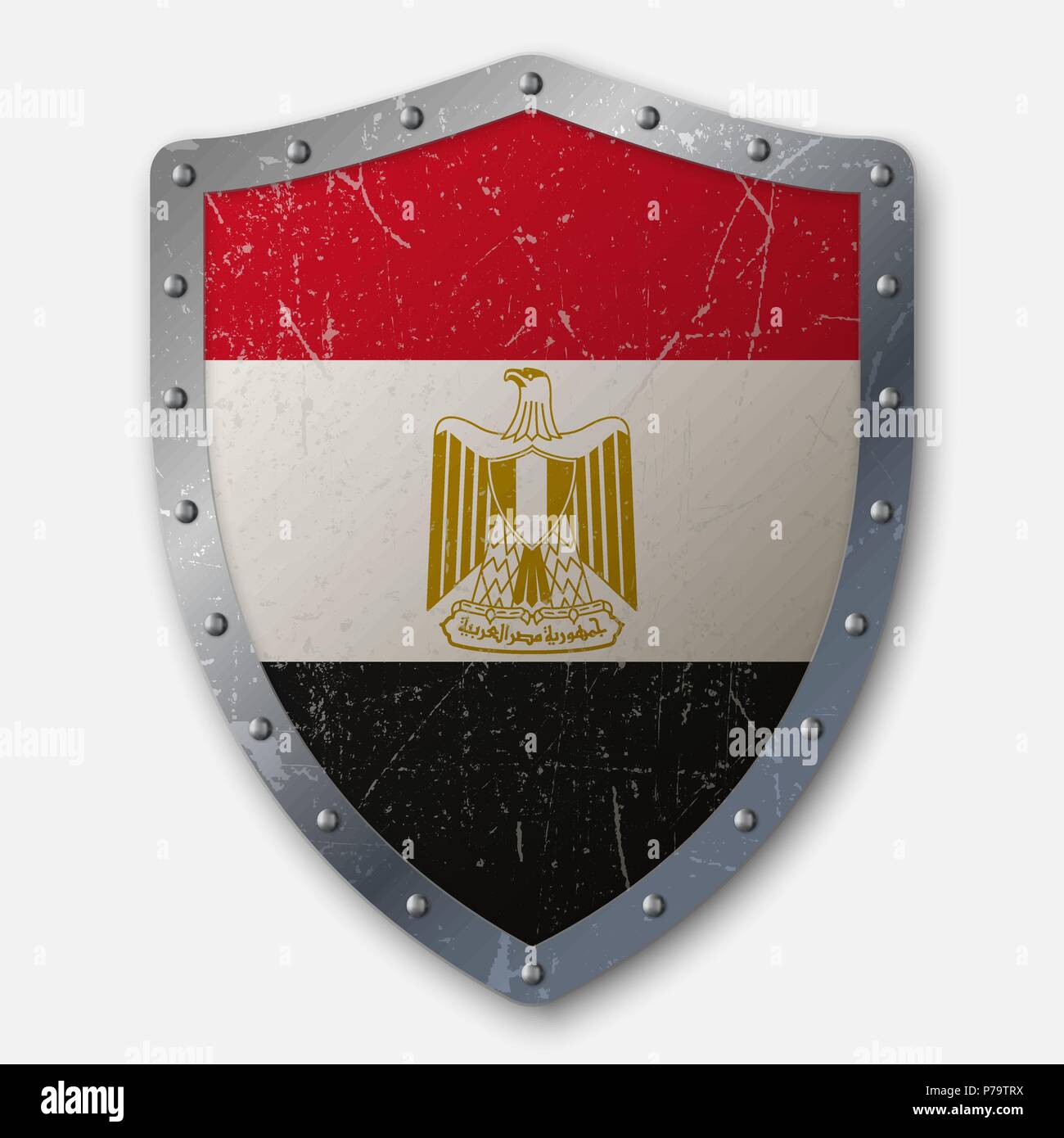 Old Shield with Flag of Egypt. vector illustration Stock Vector Image ...