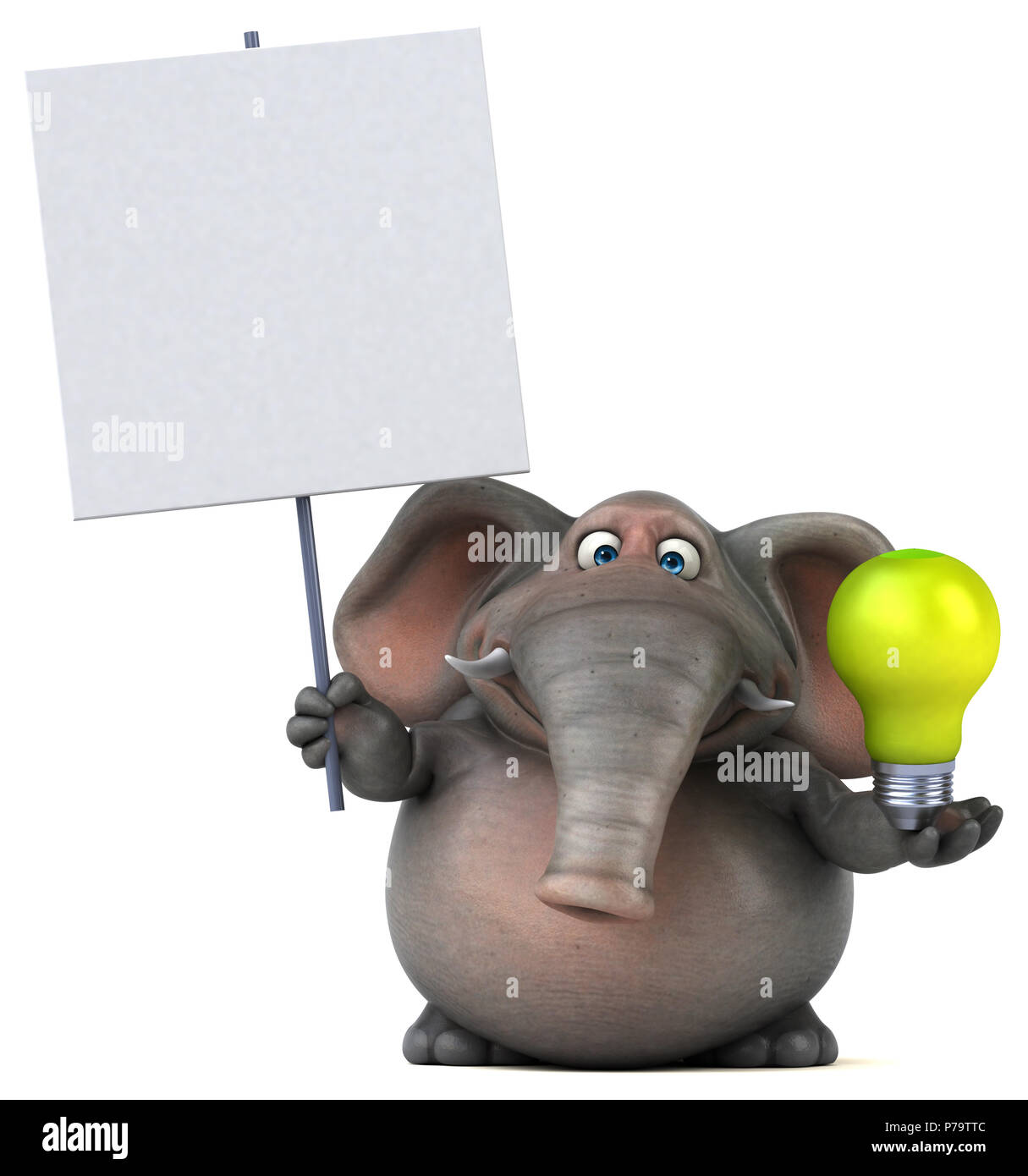 Fun elephant - 3D Illustration Stock Photo - Alamy