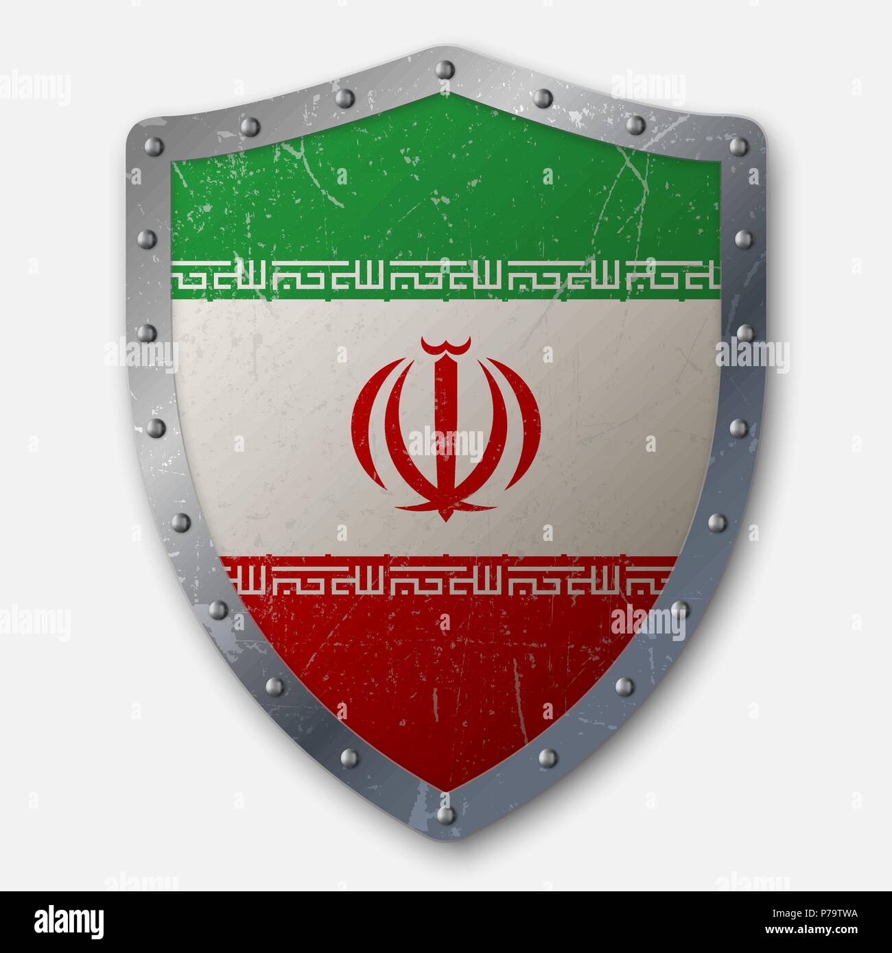 Old Shield with Flag of Iran. vector illustration Stock Vector Image ...