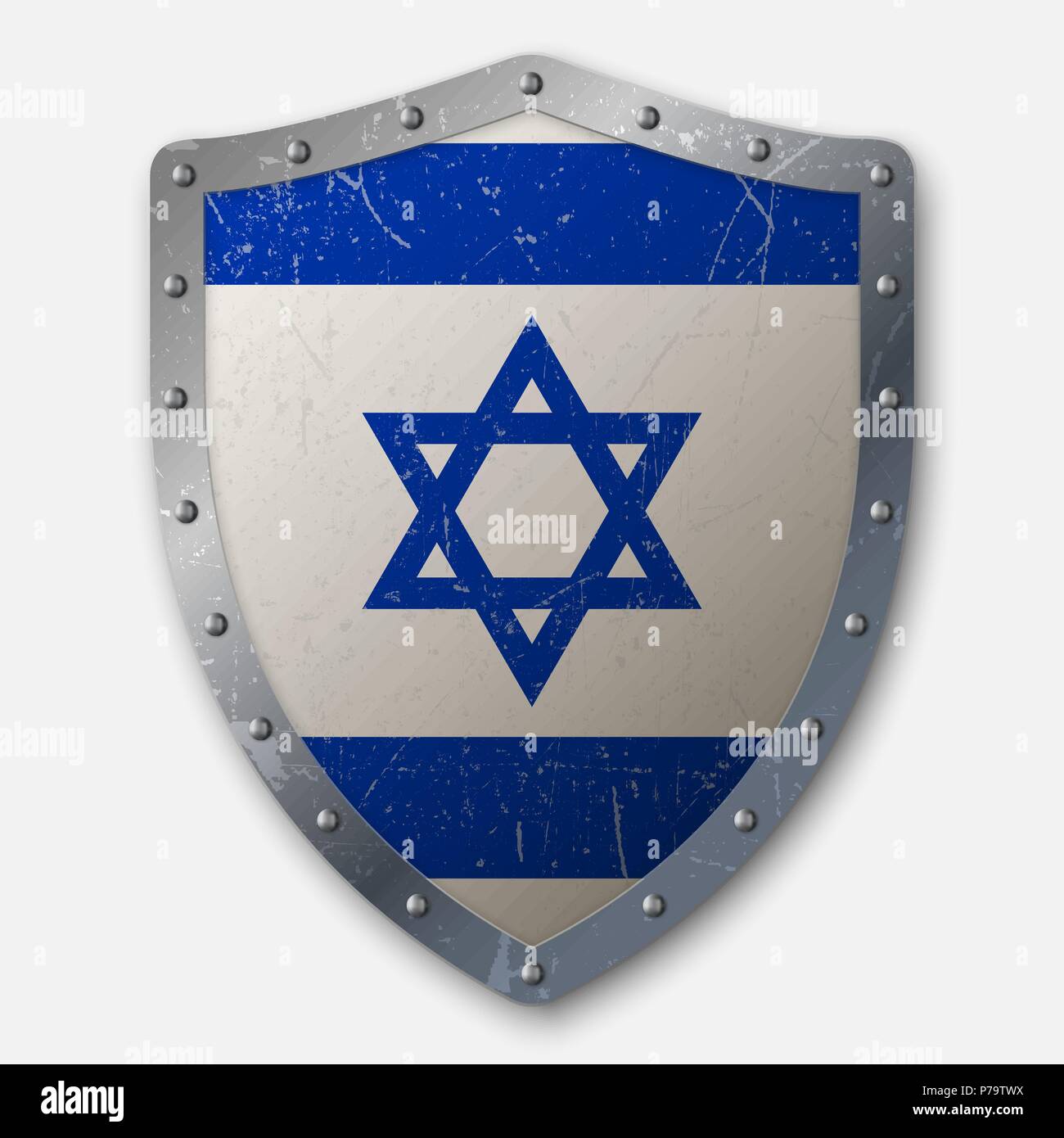 Old Shield with Flag of Israel. vector illustration Stock Vector Image ...