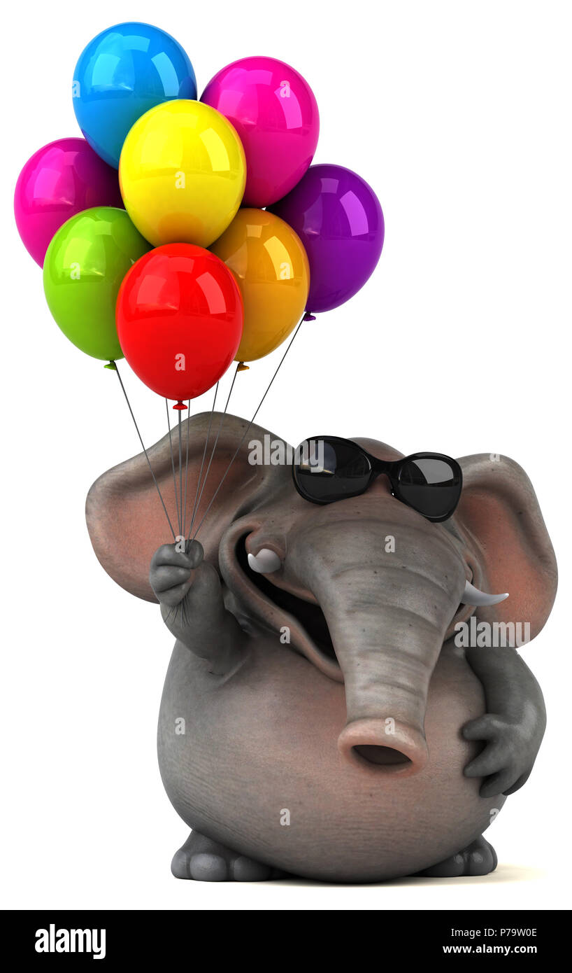Fun elephant - 3D Illustration Stock Photo - Alamy