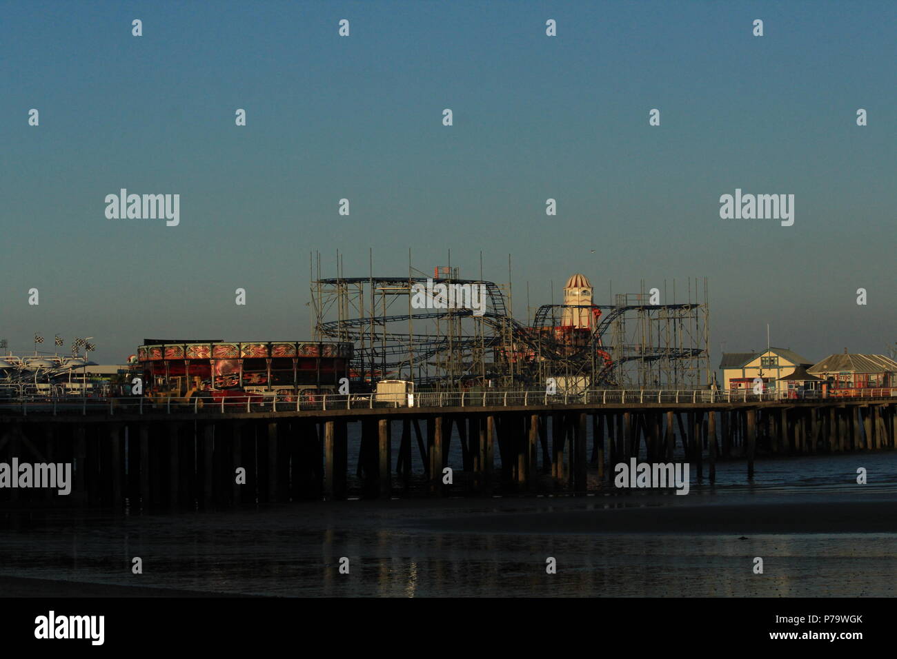 Coastal landscapes - Scenic view of Clacton Pier, amusement rides ...