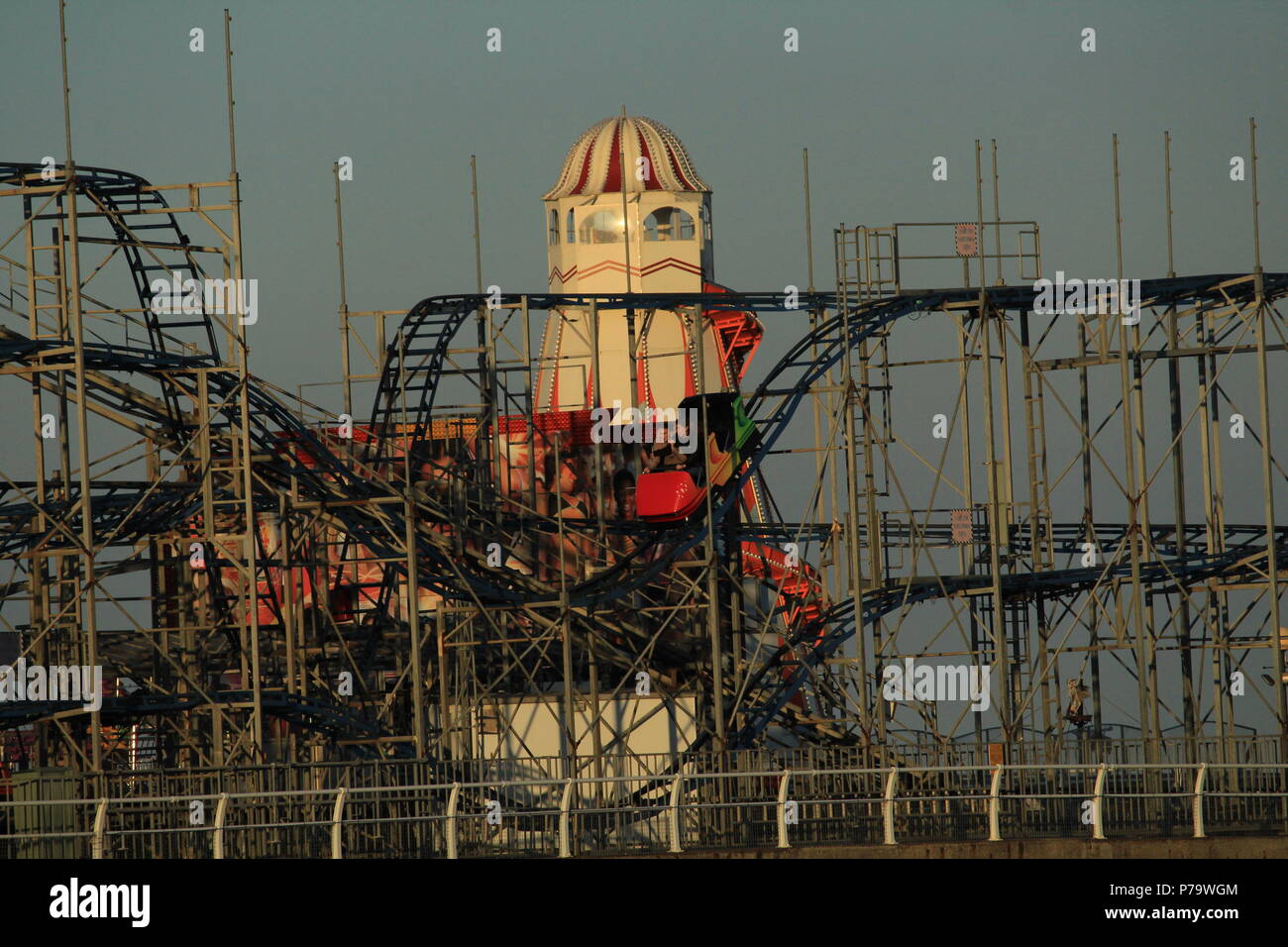 Coastal landscapes - Scenic view of Clacton Pier, amusement rides ...