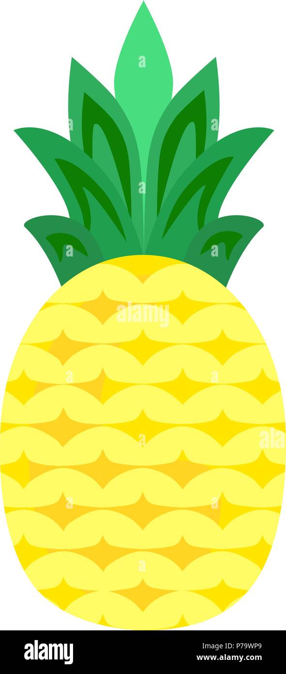 Pineapple fruit vector in flat design style isolated Stock Vector Image ...
