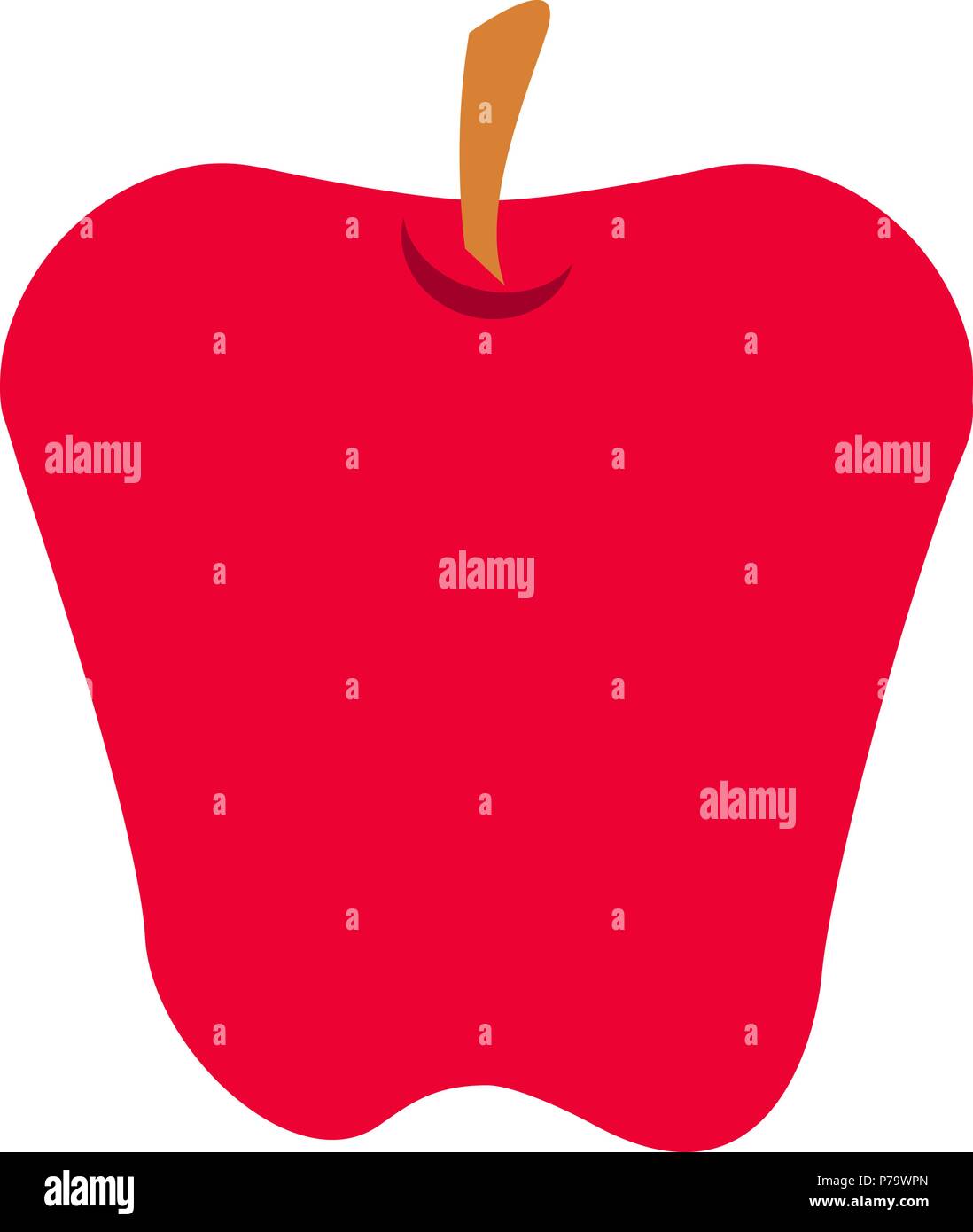 Red apple fruit vector in flat design style isolated Stock Vector Image ...