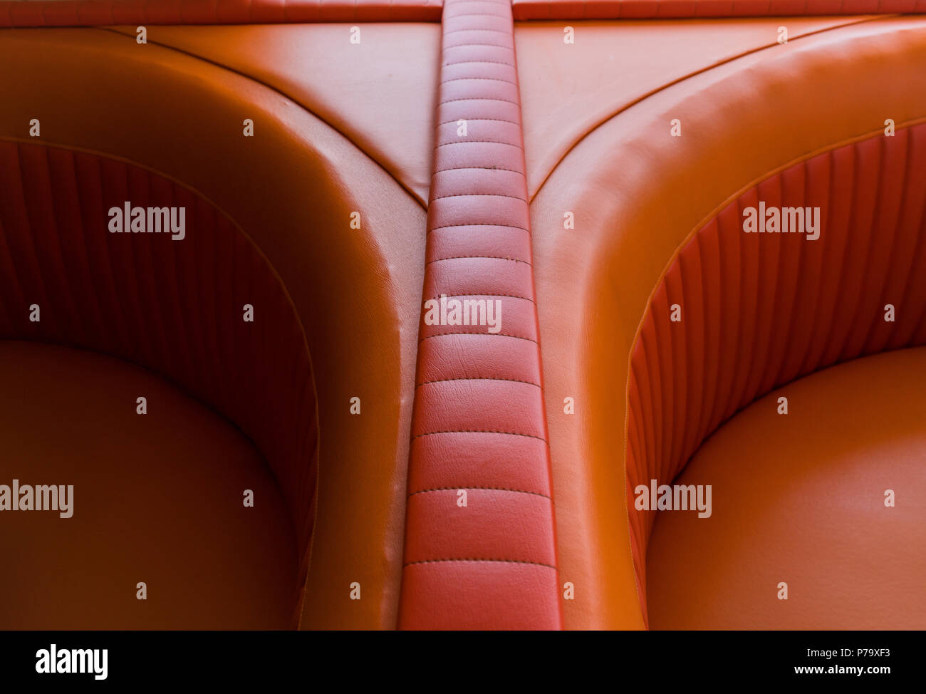 Orange diner booth Stock Photo - Alamy