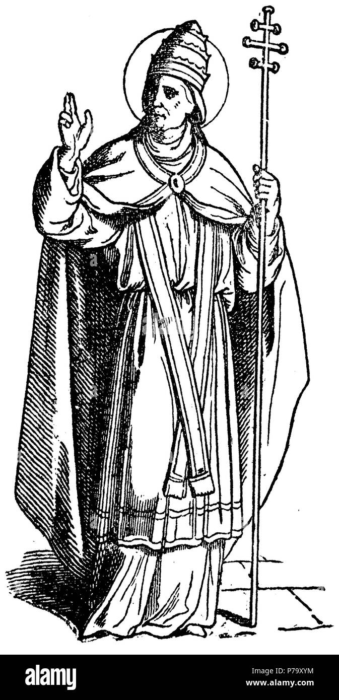 St. Stephen, pope and martyr, bishop and religious founder Stock Photo ...