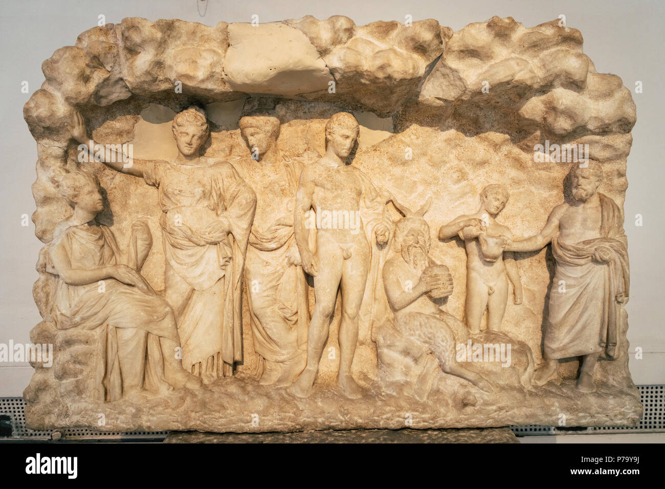 Votive Relief, Nymphs on Mount Penteli, Attica, inscription dedicated ...