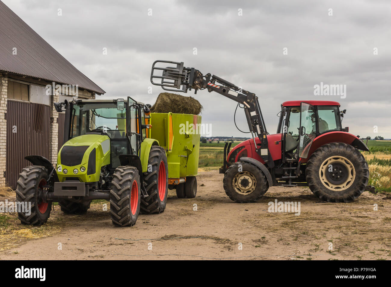 Tractor cows hi-res stock photography and images - Alamy