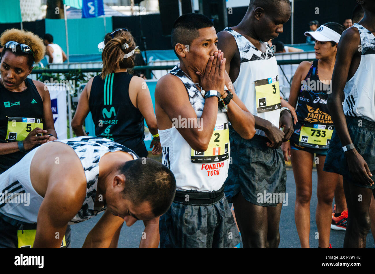 Lima, Peru - May 20th 2018: Marathon Lima 42k, sporting event that ...