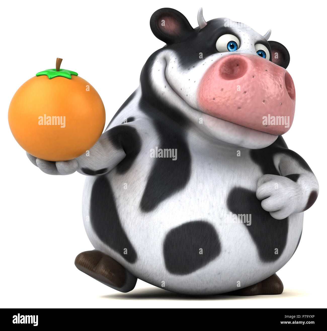Fun cow - 3D Illustration Stock Photo - Alamy