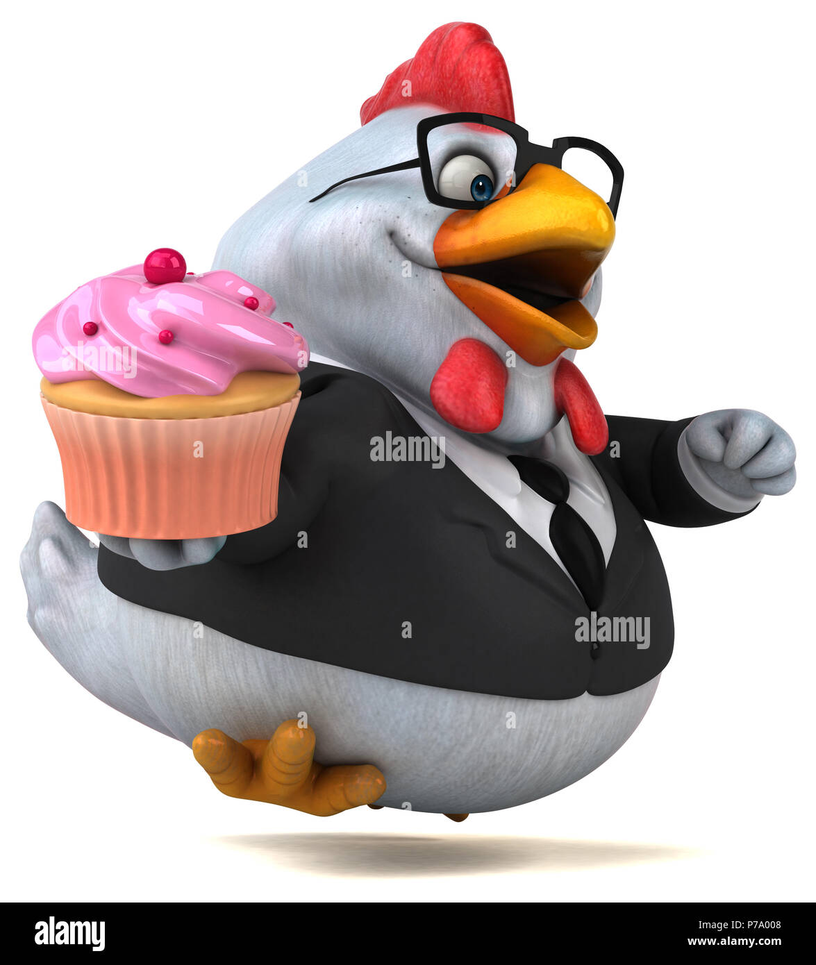 Fun chicken - 3D Illustration Stock Photo - Alamy