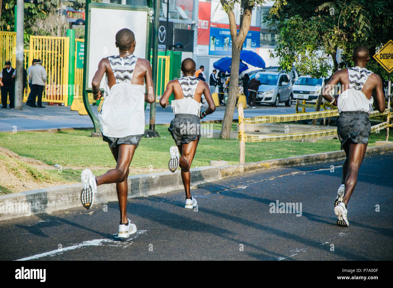 Lima, Peru - May 20th 2018: Marathon Lima 42k, sporting event that ...