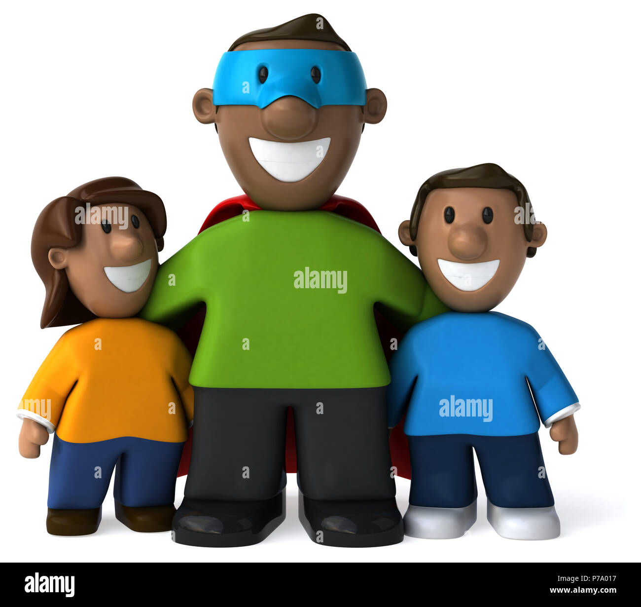 Super dad - 3D Illustration Stock Photo - Alamy