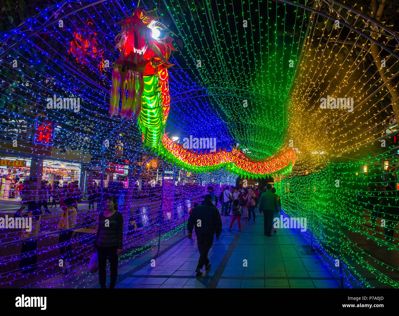 Chinese new year decorations in Longshan temple in Taipei Taiwan Stock ...