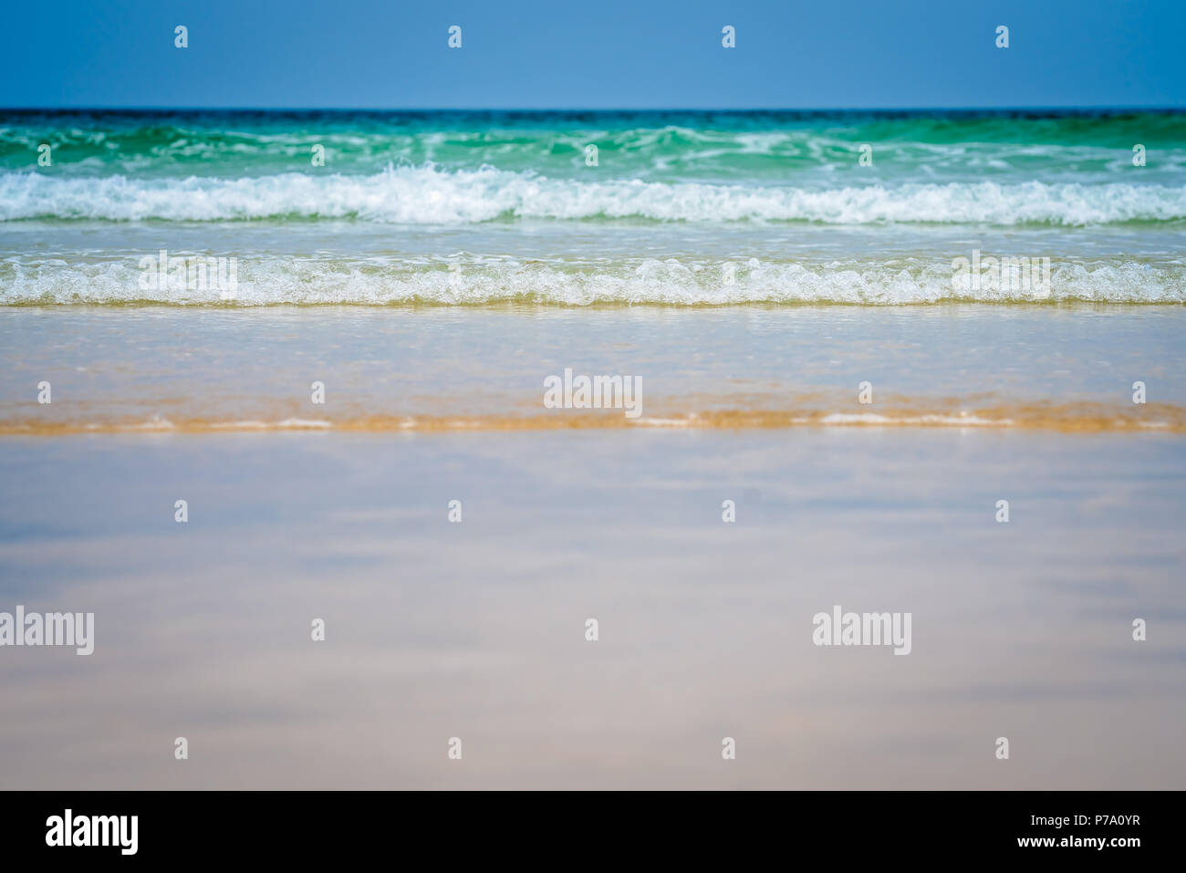 Beautiful turquoise blue sea in St. Ives, Cornwall, England, UK Stock ...