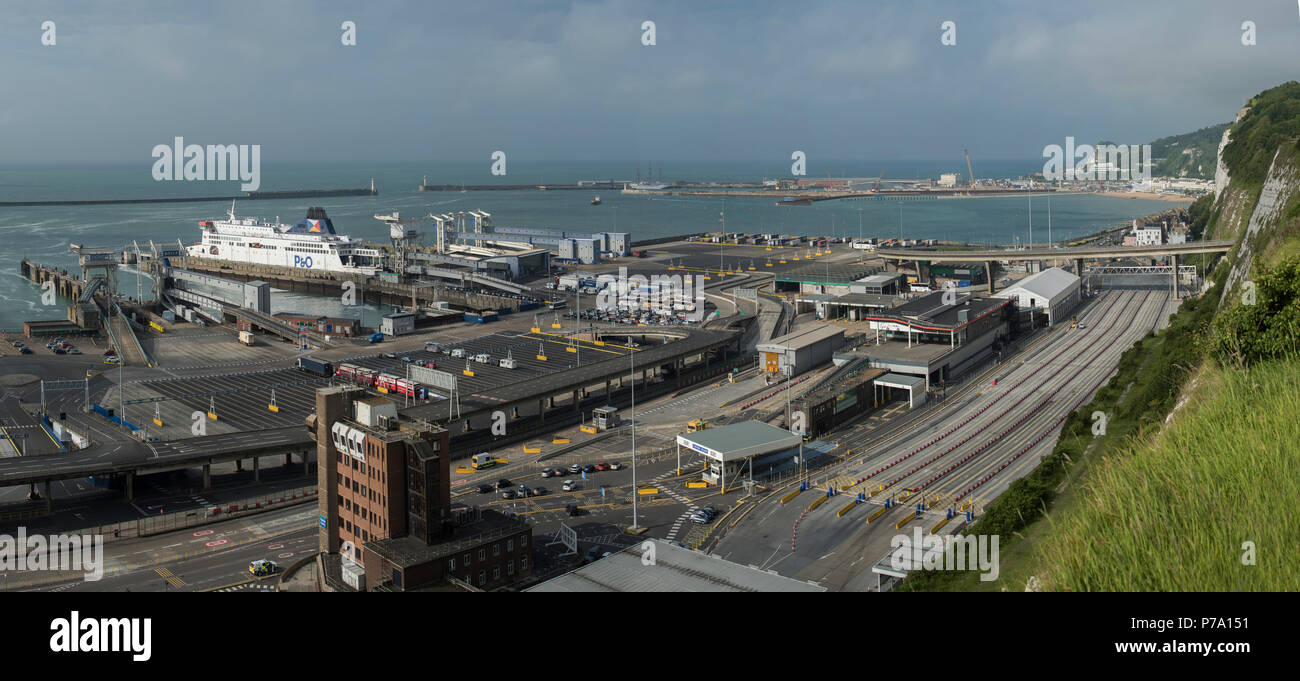 Port of Cover photographed from the White Cliffs of Dover. The Port of ...