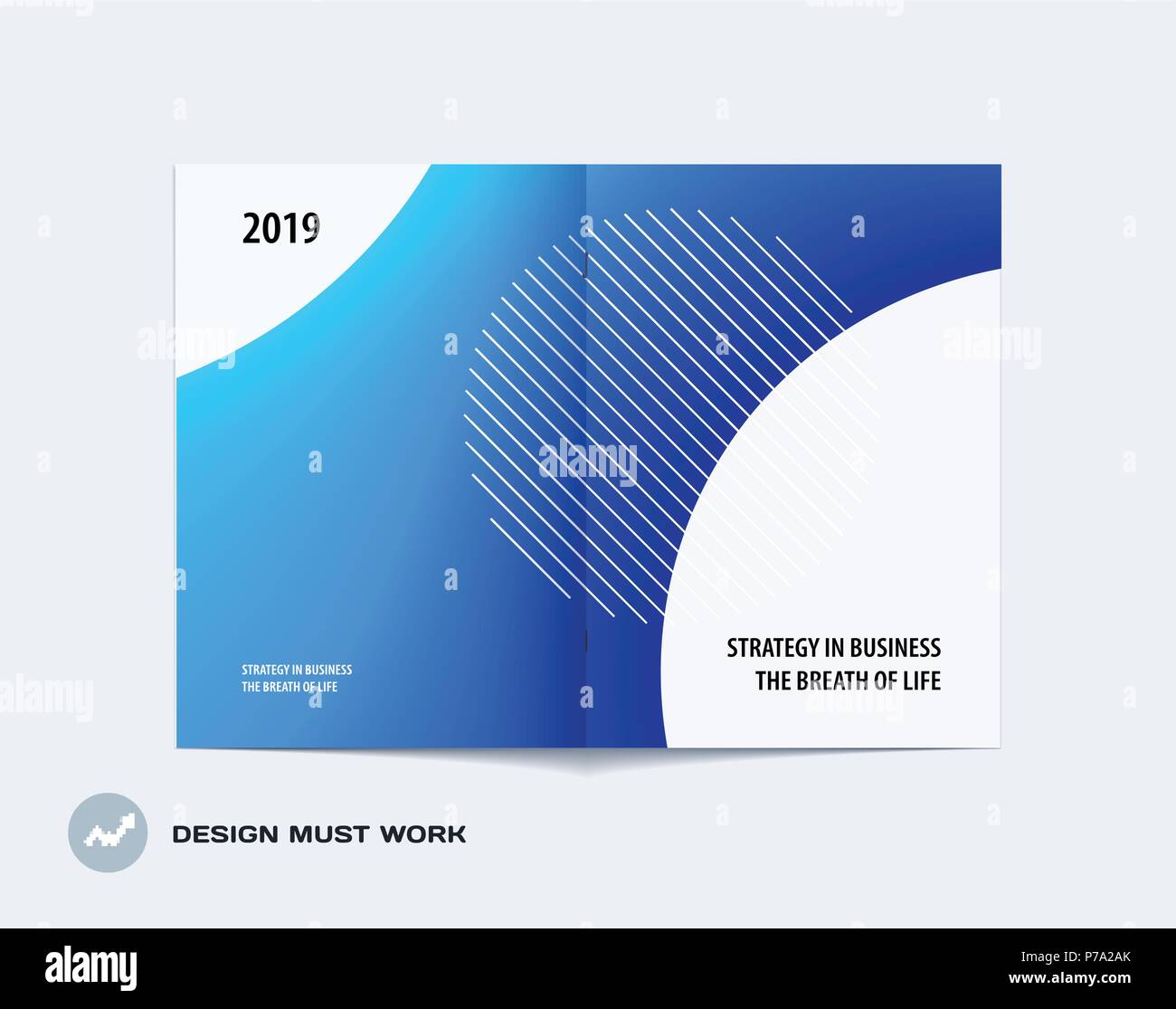Abstract double-page brochure design fluid style with colourful liquid ...