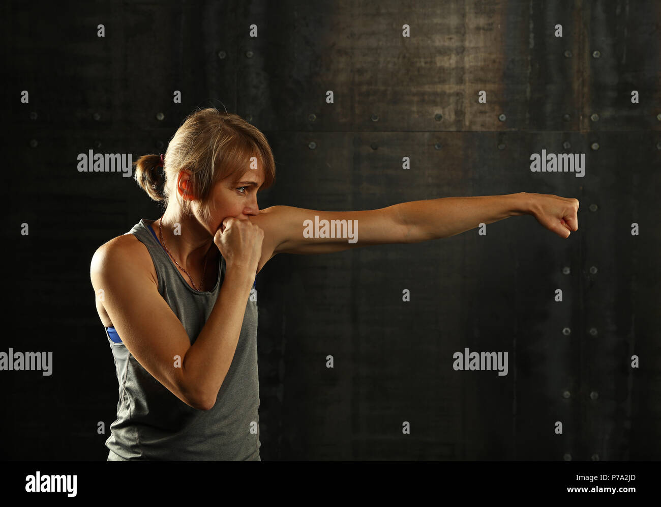 Shadow boxing woman hi-res stock photography and images - Alamy