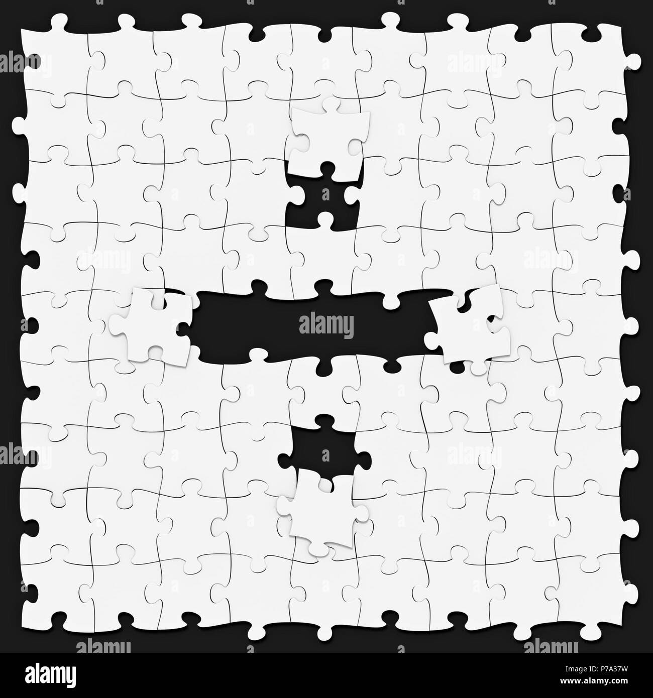 Jigsaw puzzles assembled like mathematical operation symbol of division ...