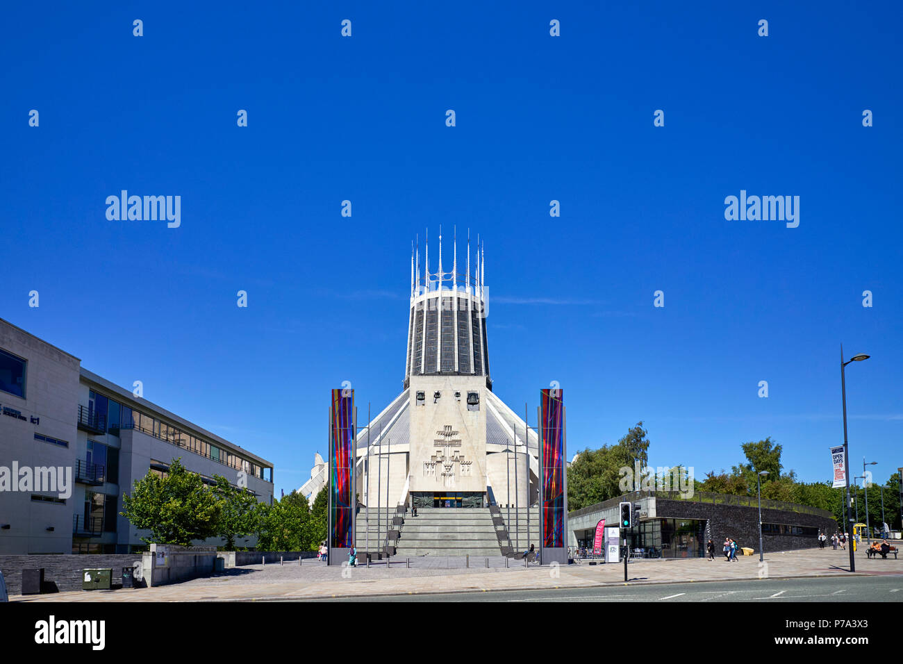 Liverpool Metropolitan Cathedral of Christ the King front view with a ...