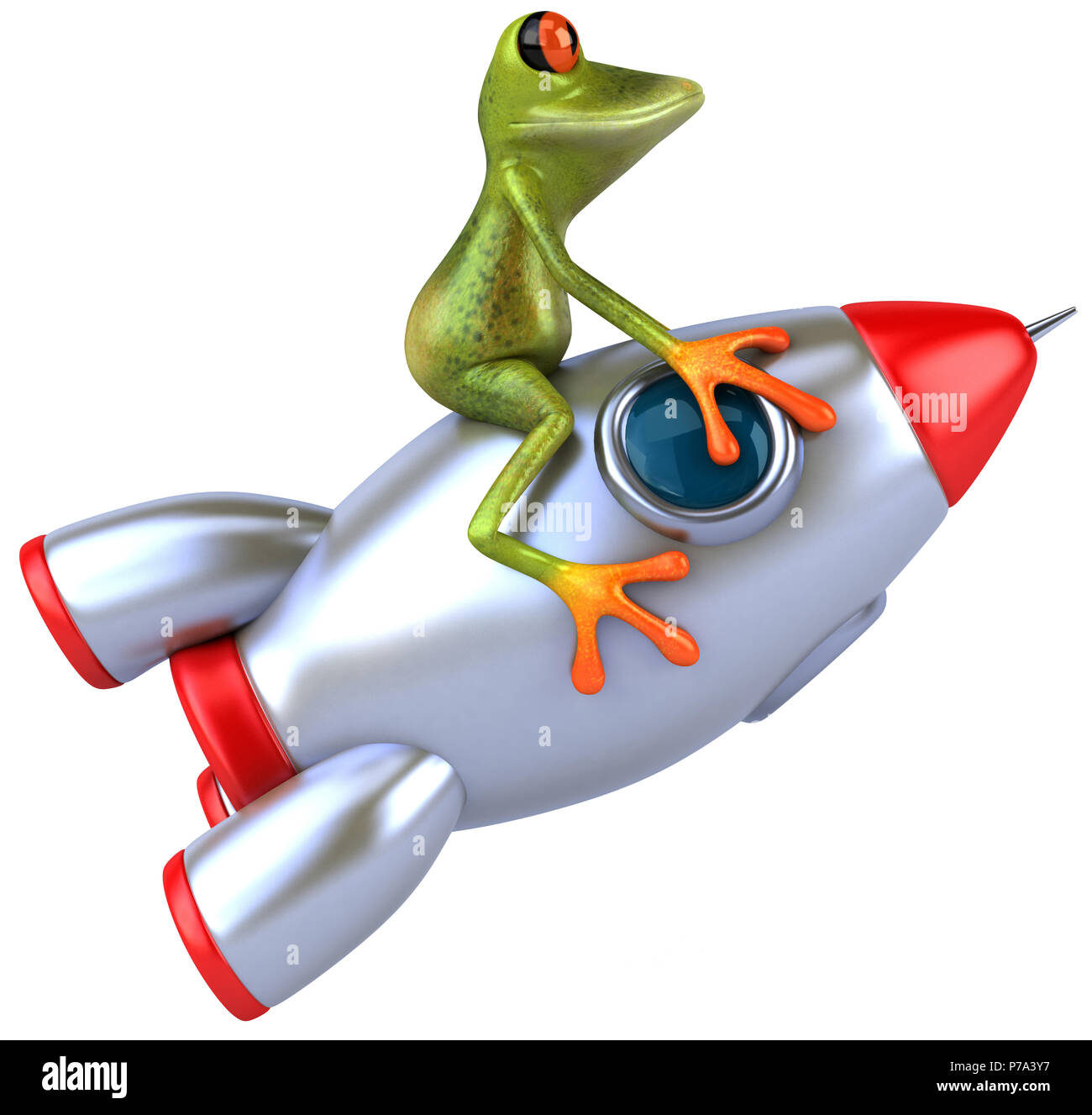 Fun frog - 3D Illustration Stock Photo - Alamy