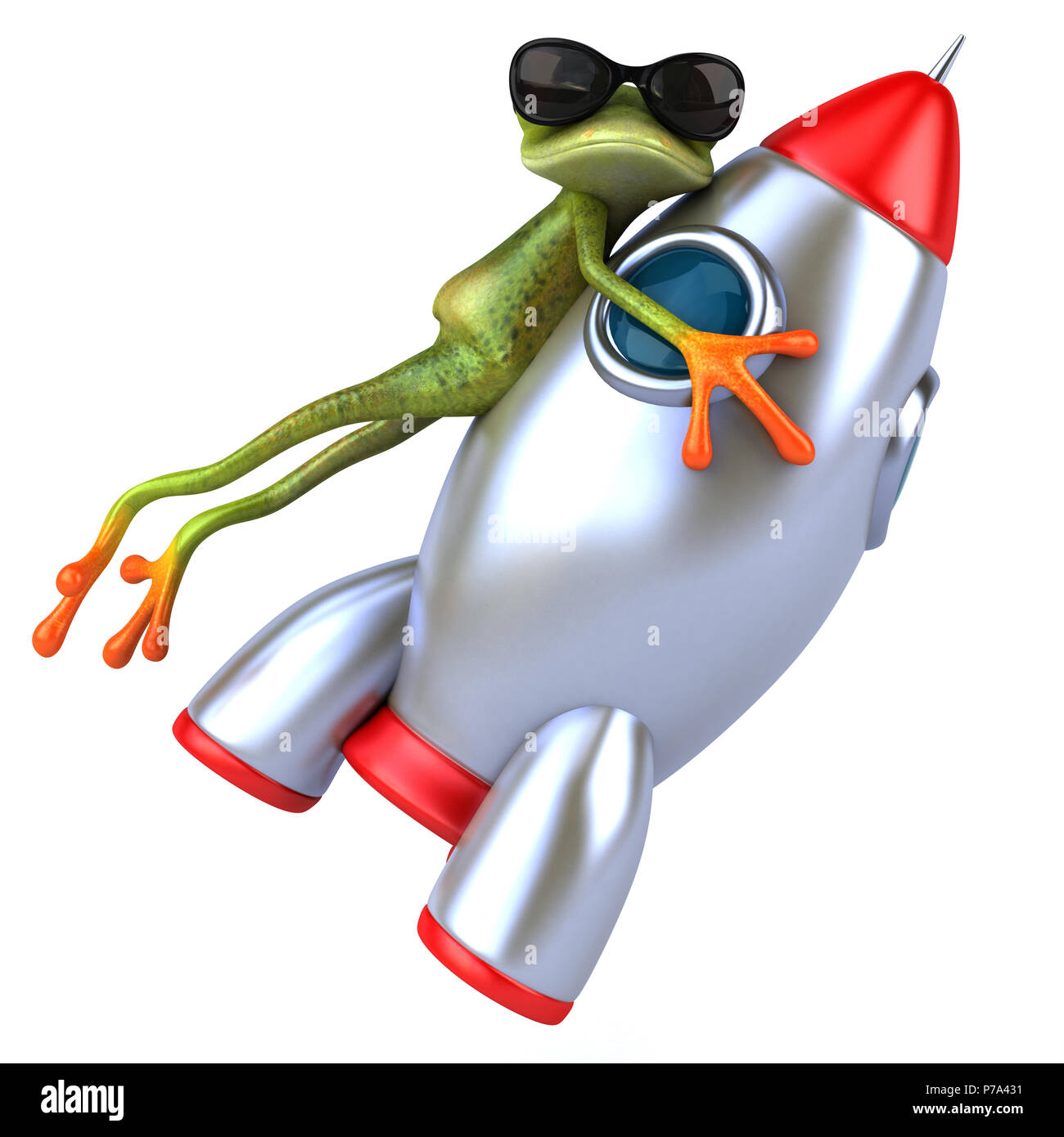 Fun frog - 3D Illustration Stock Photo - Alamy