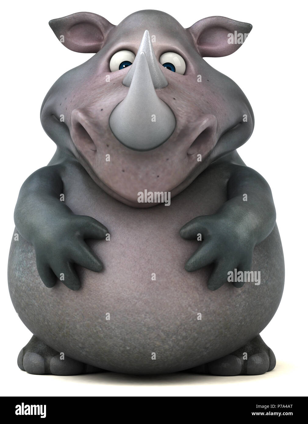 Fun rhinoceros - 3D Illustration Stock Photo - Alamy