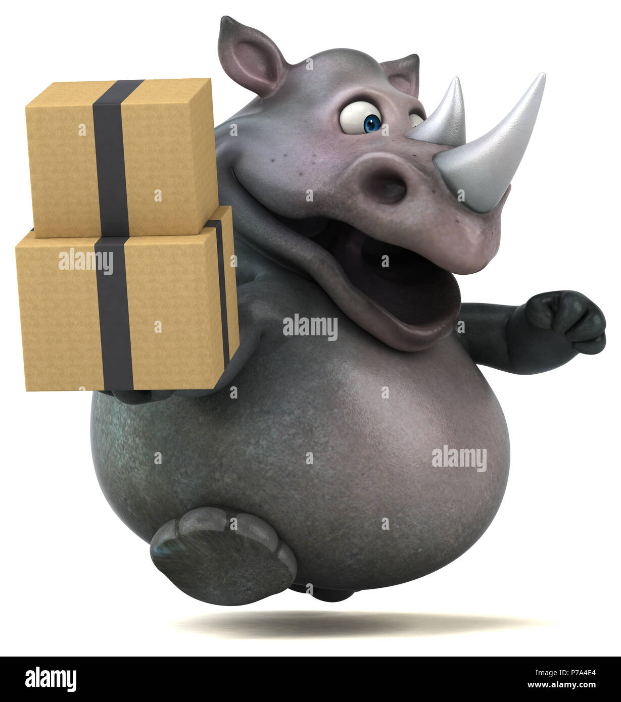 Fun rhinoceros - 3D Illustration Stock Photo - Alamy