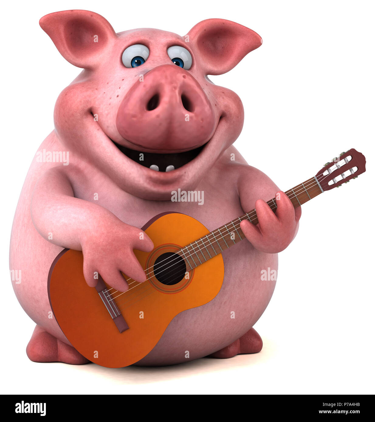 Fun pig - 3D Illustration Stock Photo - Alamy