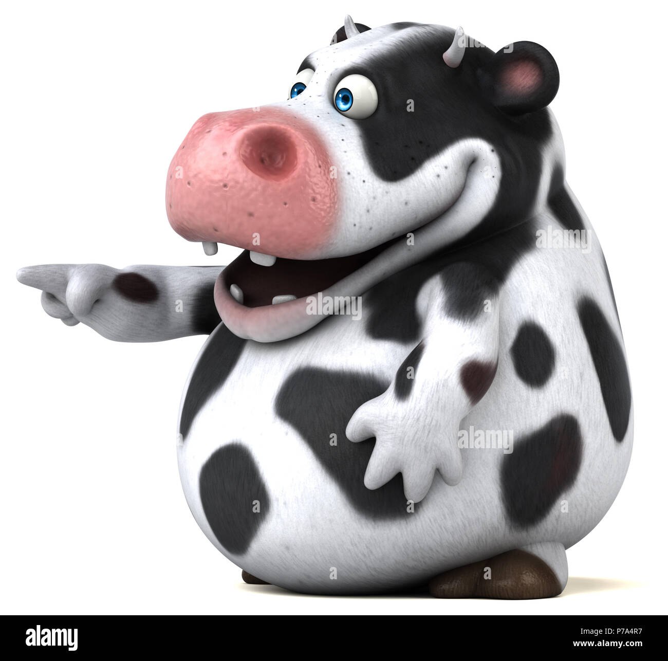 Fun cow - 3D Illustration Stock Photo - Alamy