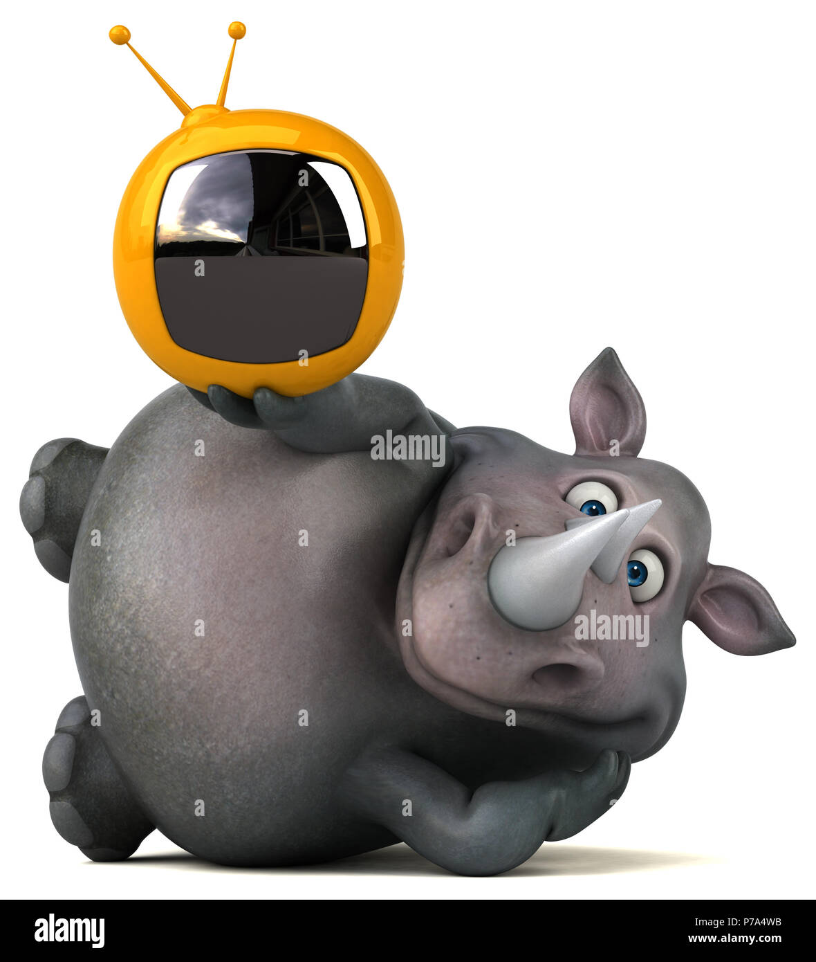 Fun rhinoceros - 3D Illustration Stock Photo - Alamy