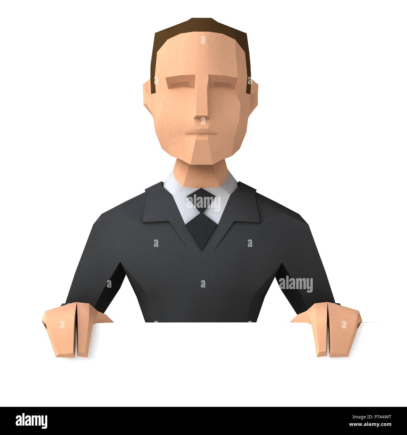 Low poly businessman - 3D Illustration Stock Photo - Alamy