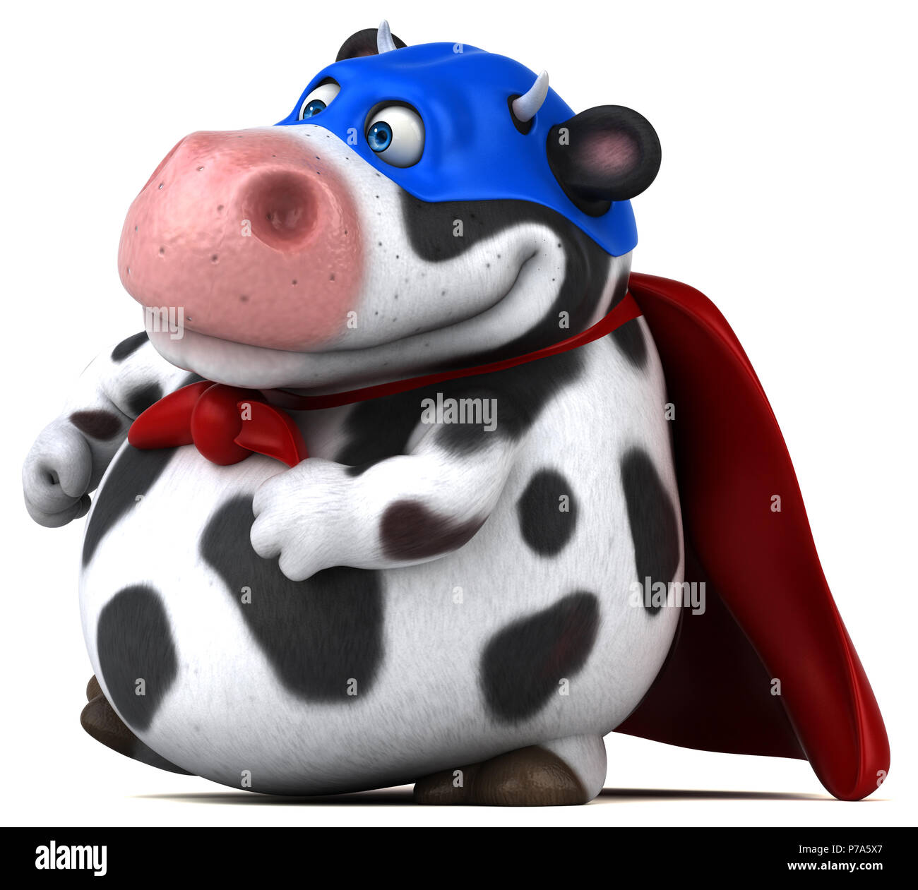Super cow - 3D Illustration Stock Photo - Alamy
