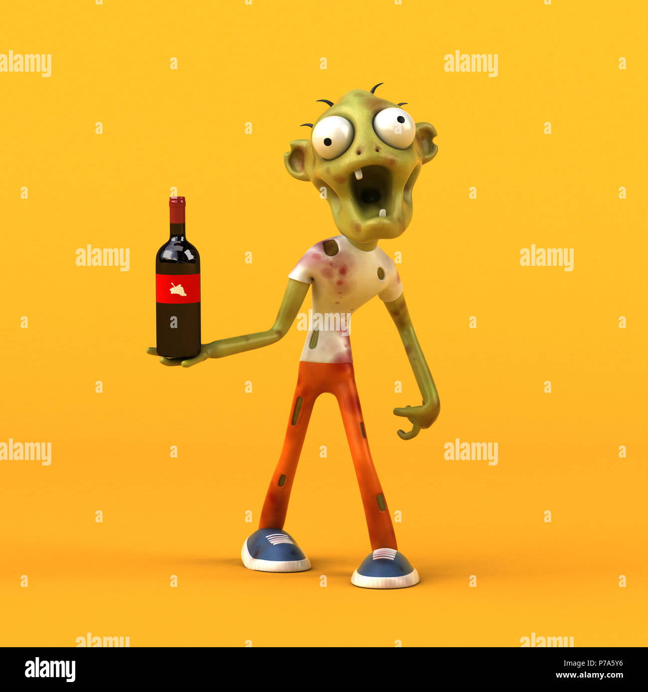 Fun zombie - 3D Illustration Stock Photo - Alamy
