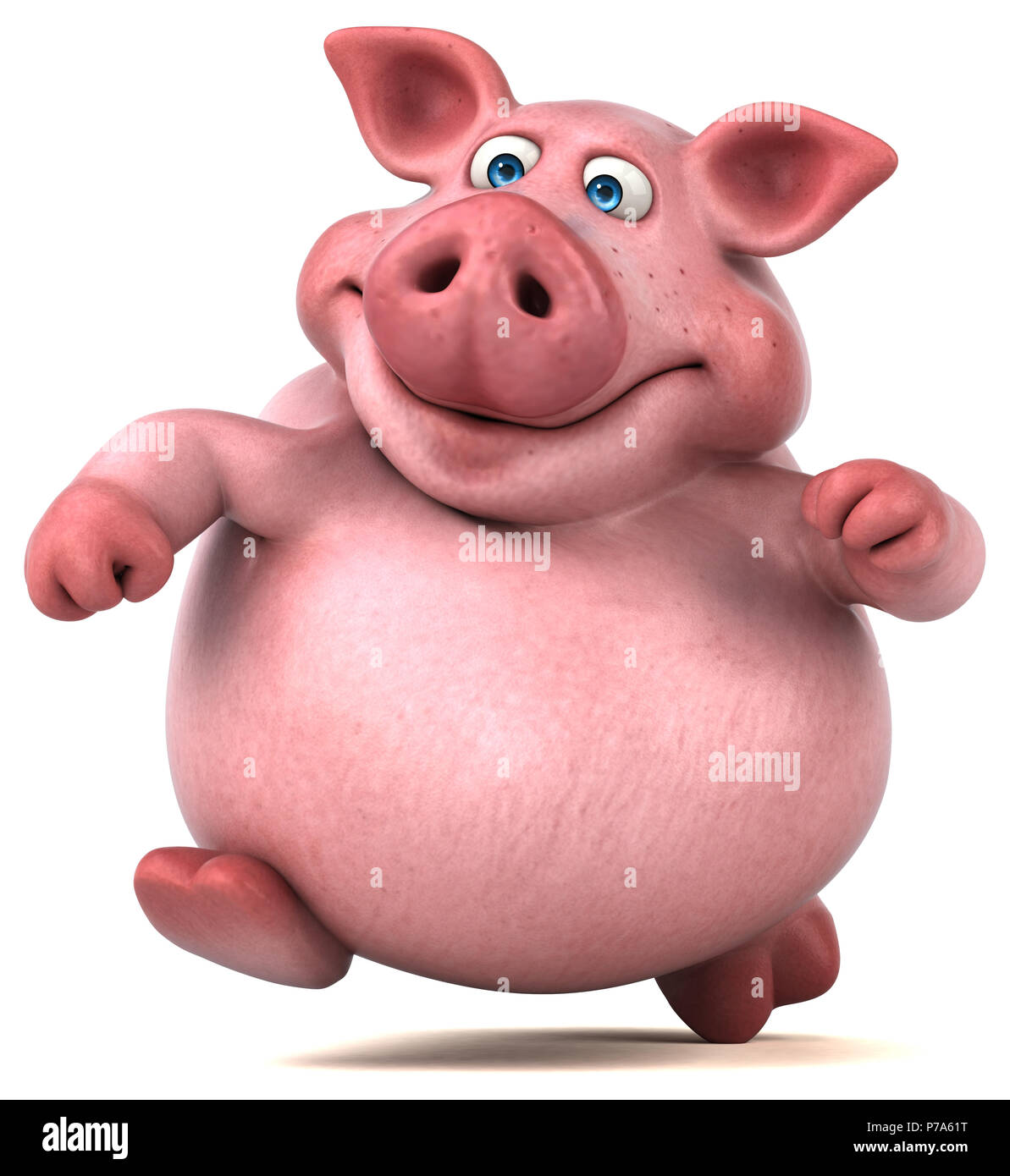 Fun pig - 3D Illustration Stock Photo - Alamy
