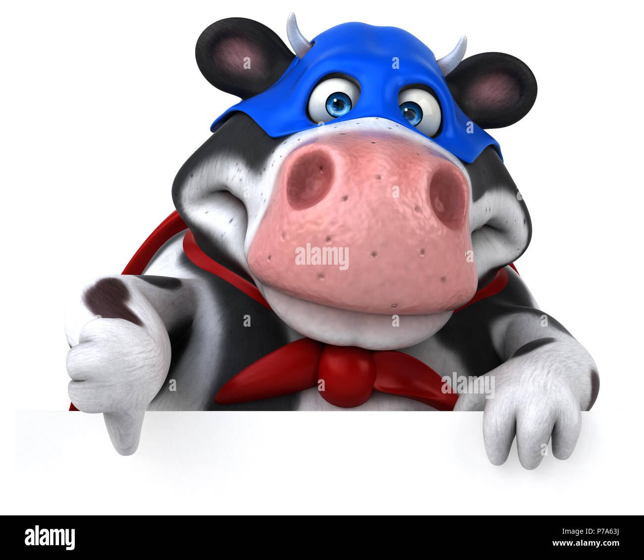 Super cow - 3D Illustration Stock Photo - Alamy