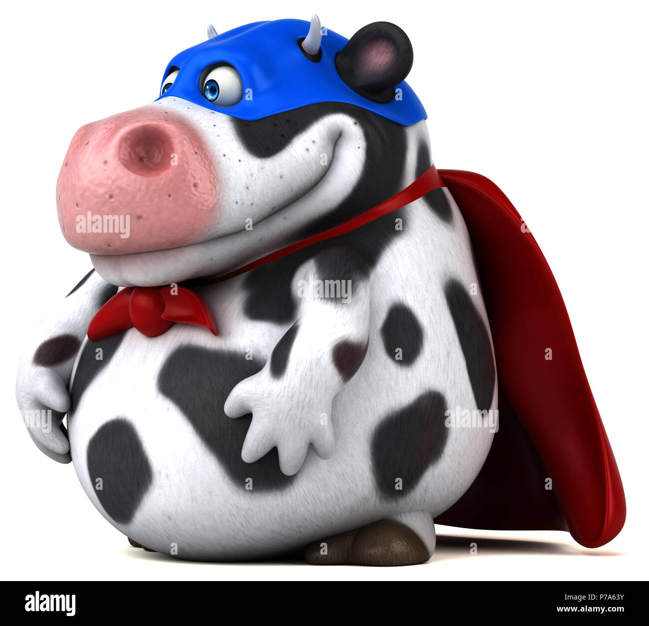 Super cow - 3D Illustration Stock Photo - Alamy