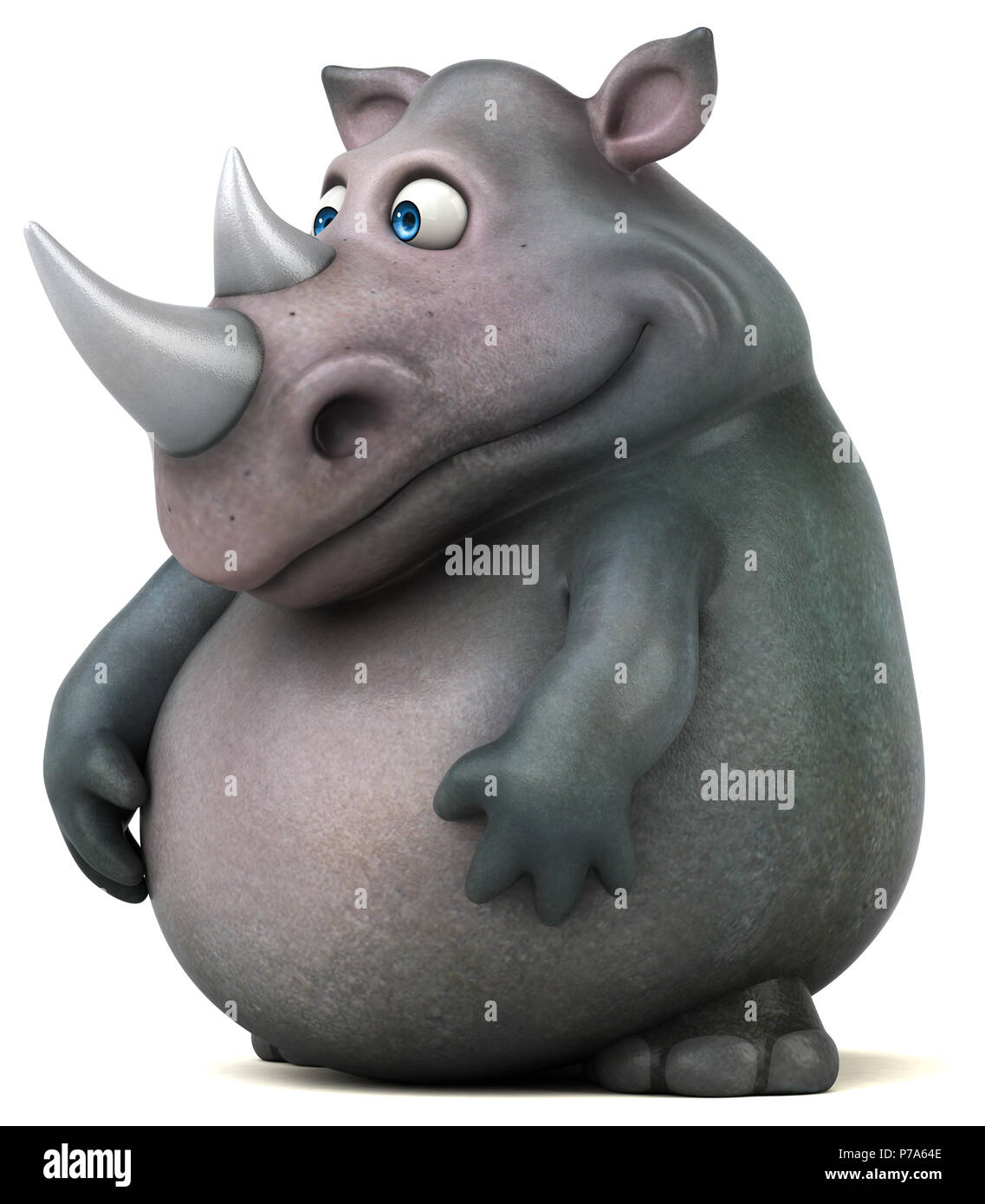 Fun rhinoceros - 3D Illustration Stock Photo - Alamy
