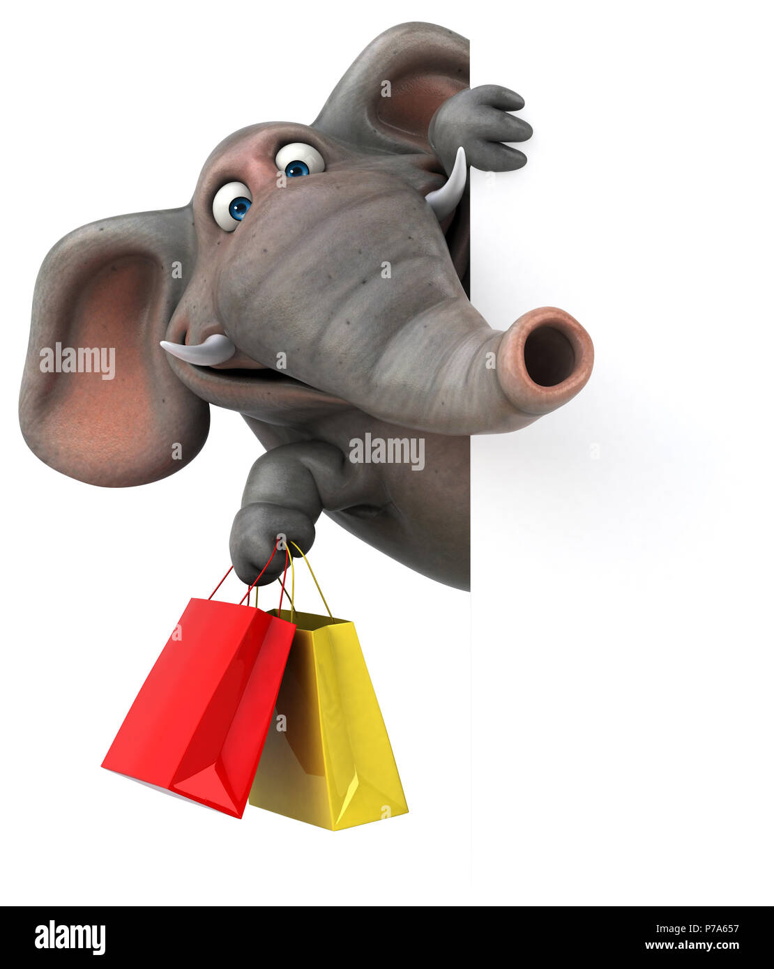 Fun elephant - 3D Illustration Stock Photo - Alamy