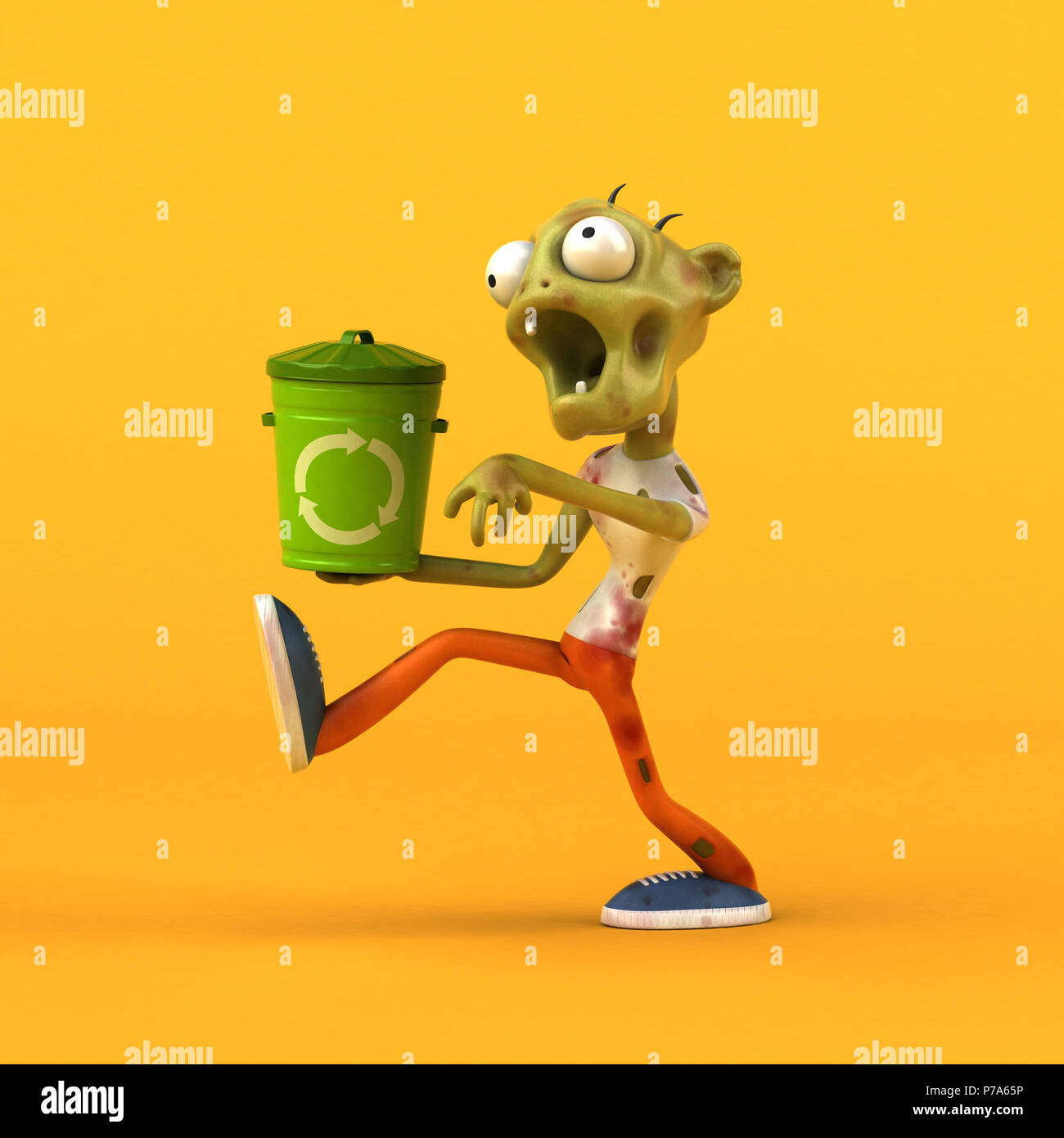 Fun zombie - 3D Illustration Stock Photo - Alamy