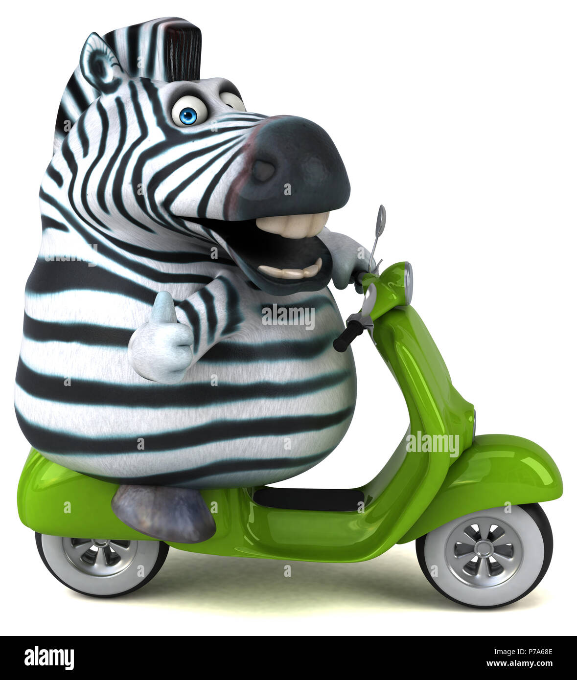 Fun zebra - 3D Illustration Stock Photo - Alamy