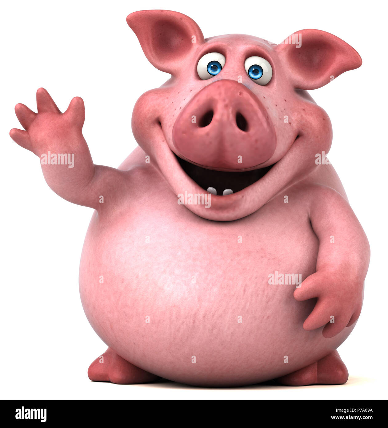 Fun pig - 3D Illustration Stock Photo - Alamy