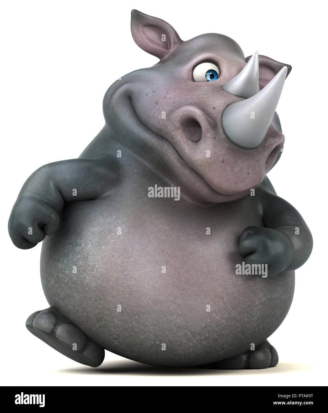 Fun rhinoceros - 3D Illustration Stock Photo - Alamy