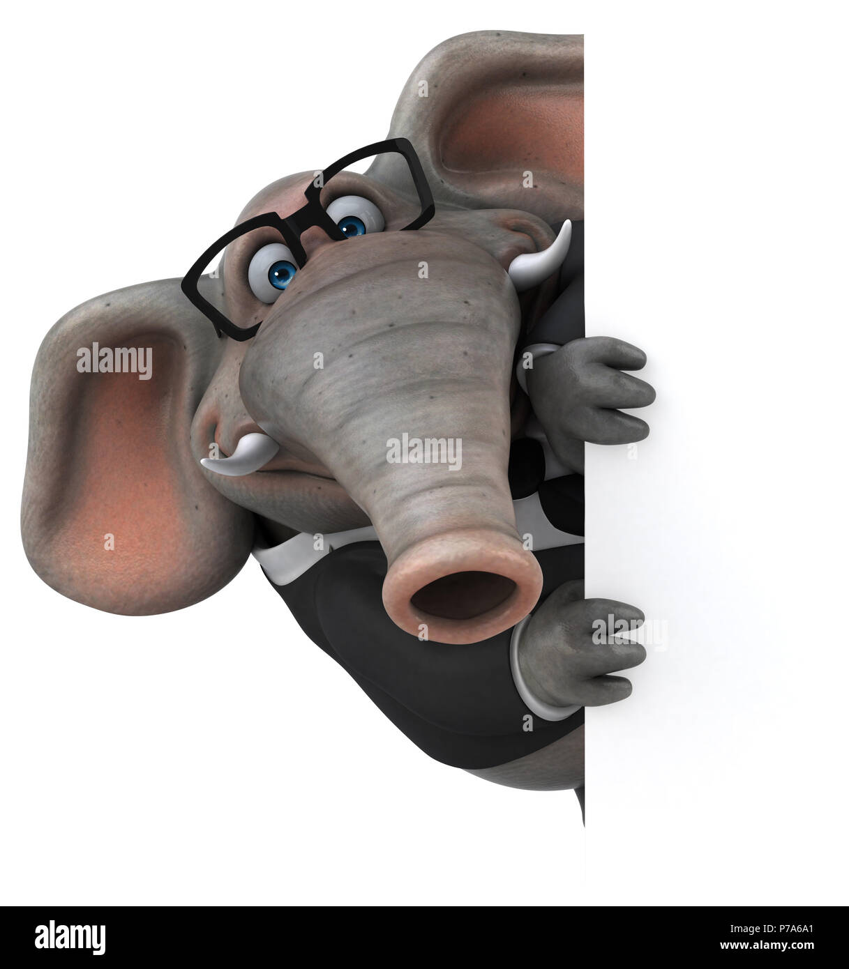 Fun elephant - 3D Illustration Stock Photo - Alamy